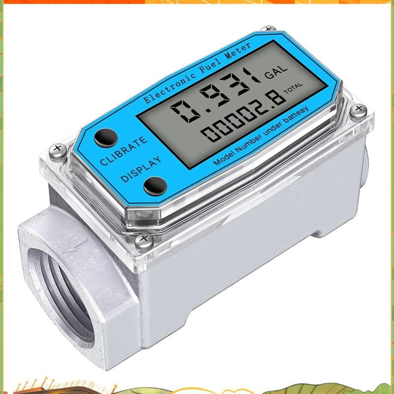 yehengh Digital Turbine Water Flow Meter Flow Meter with NPT Counter and FNPT Thread Gas Oil ...