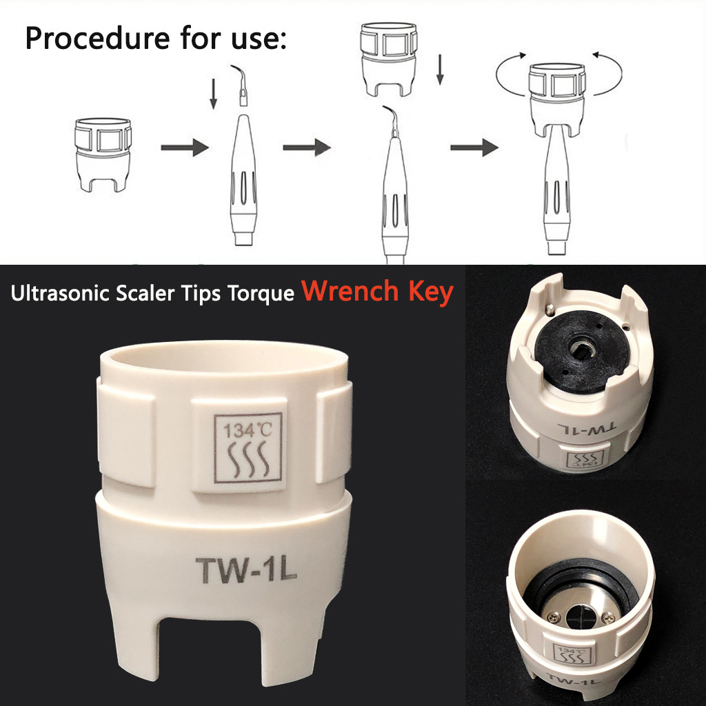 Dental Ultrasonic Scaler Tips TW-E1 Torque Wrench Fit Woodpecker Scaler ...