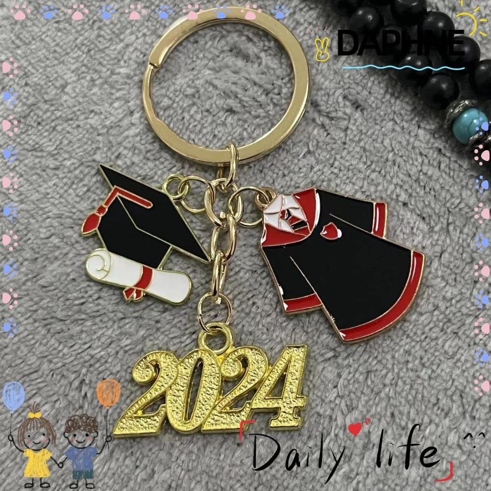 DAPHNE-HOME Metal Keychain, Doctoral Hat Stainless Steel Graduation Cap ...