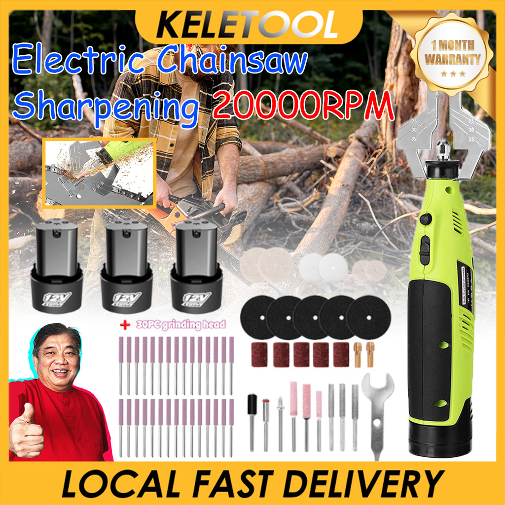 KELETOOL 12V 180W 37000RPM 5 Gear Chainsaw Sharpener Electric Grinder ...