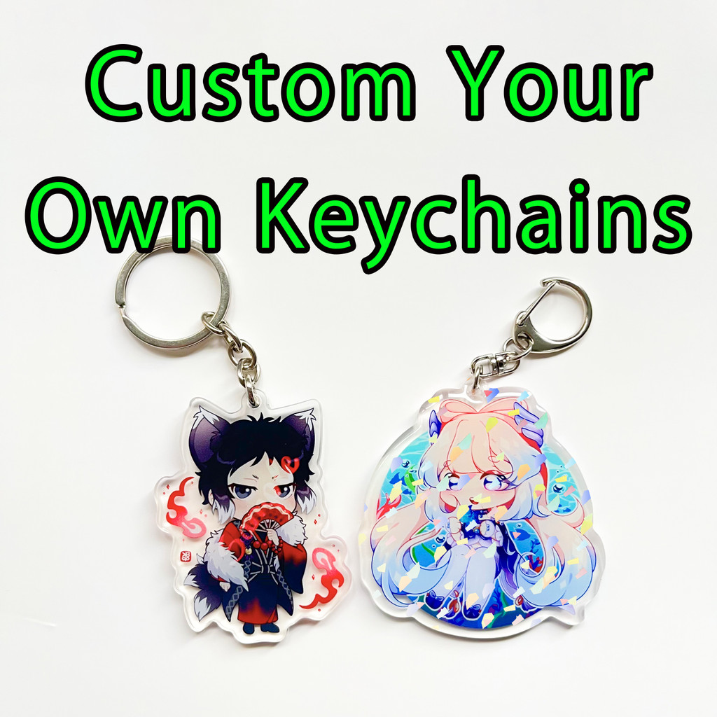 Custom Logo Acrylic Keychain Cartoon Pendant Photo Flash Transparent ...