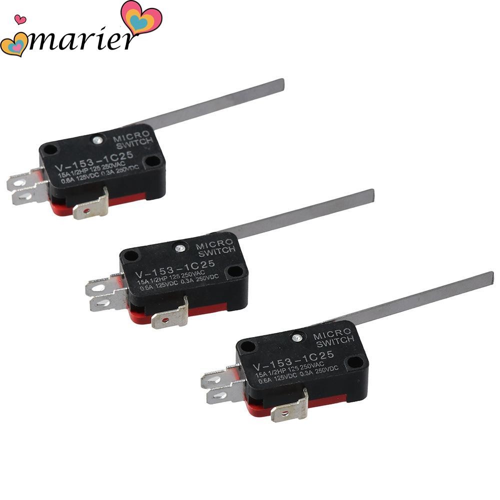 MARIER 10Pcs Lead Limit Switch, 250V 15A 3 Pin Micro Switch, Normal Open/Close SPDT 1NO 1NC V ...
