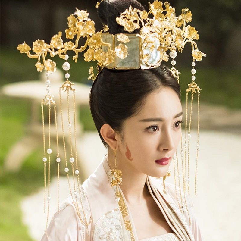 Fu Queen Collision Headdress Atmospheric Ancient Costume Bridal ...