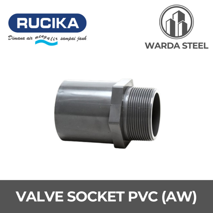 Aw Outer Thread Sock 1/2" x 3/4" PVC RUCIKA - Valve Socket Sok SDL 1/2 ...