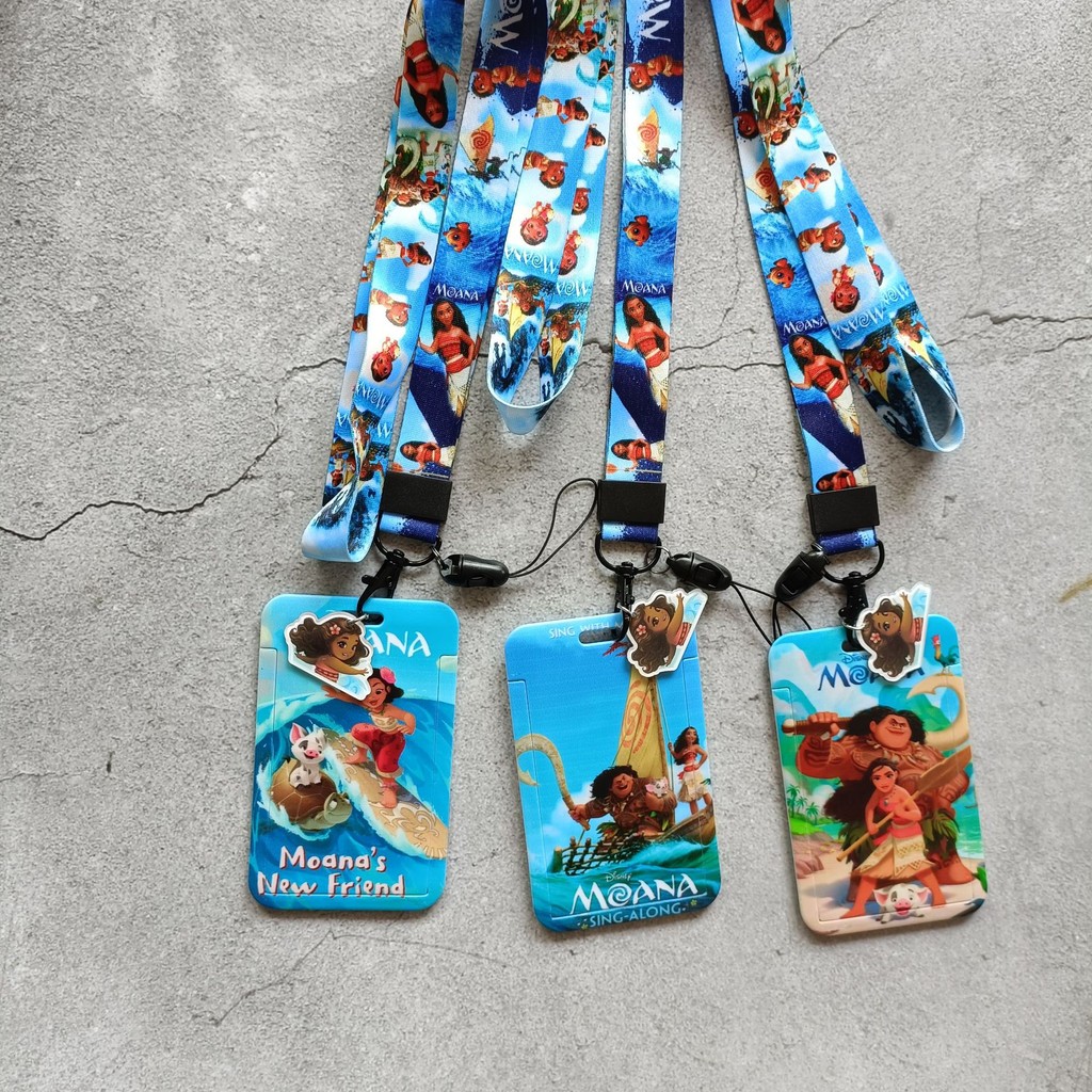 Moana ID Badge holder Neck Lanyard Name tag Card Sleeve Protector ...