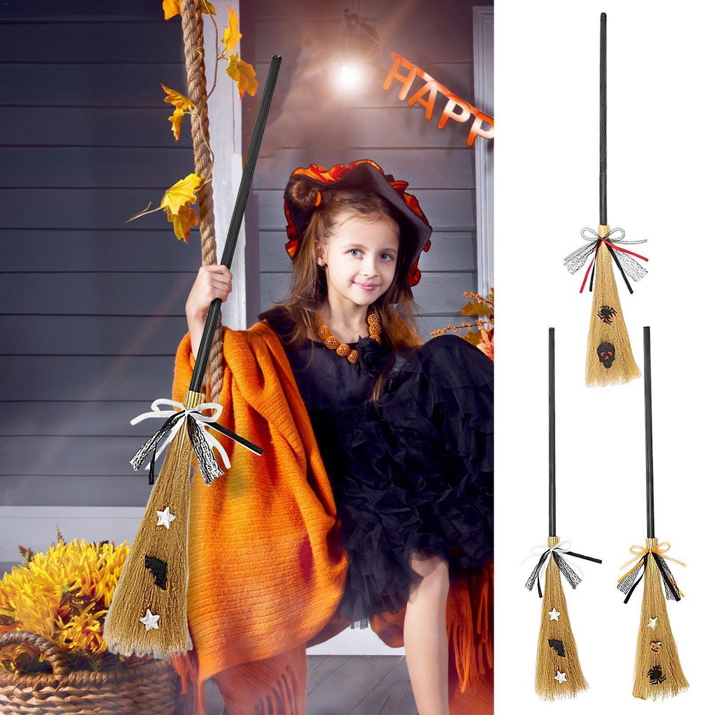 Witches Broom Halloween Witch Broom with Detachable Handle Cosplay ...