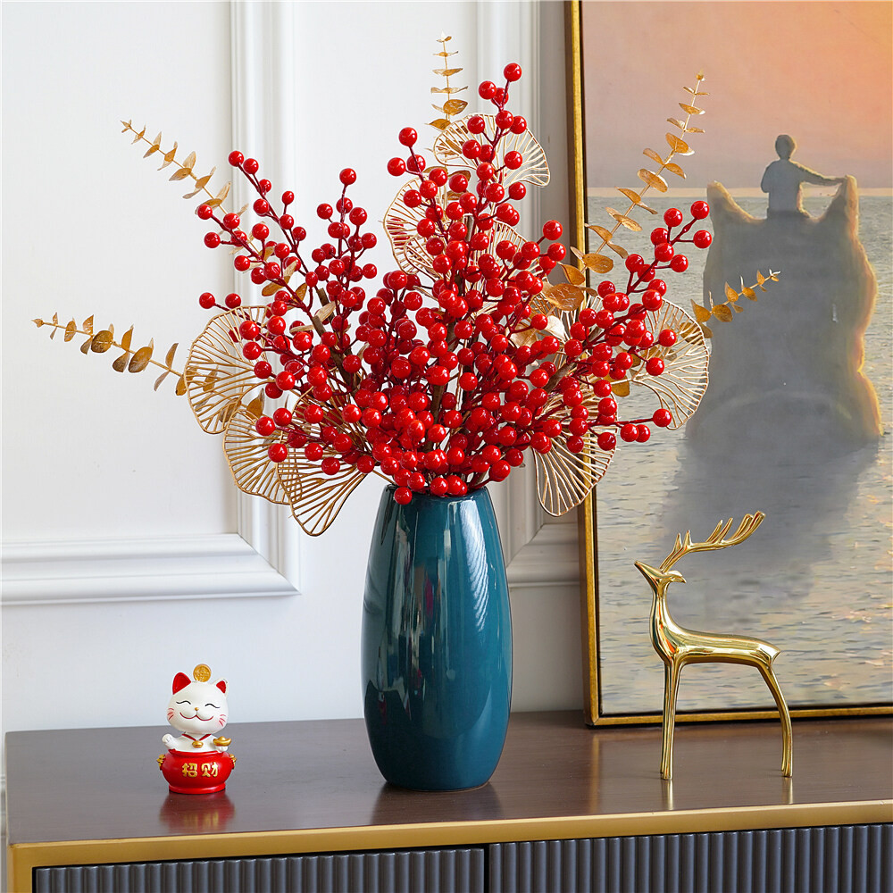 Artificial Red Berry Branches with Stems Christmas Tree Decoration DIY ...