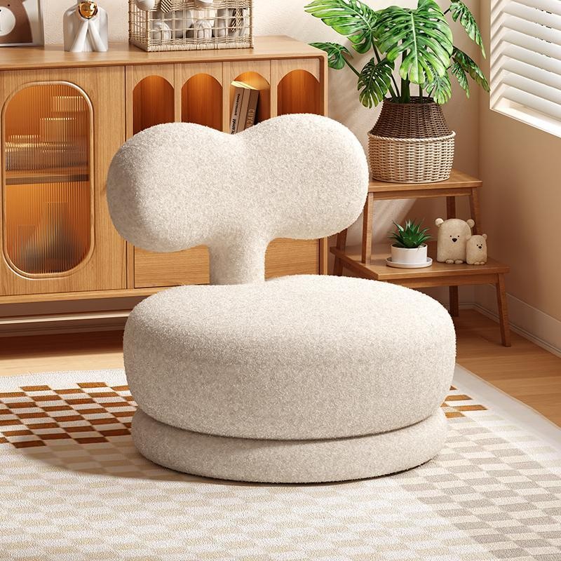 MYChildren's Sofa Stool Baby Reading Single Stool Home Backrest Living Room Rotatable Lambswool ...