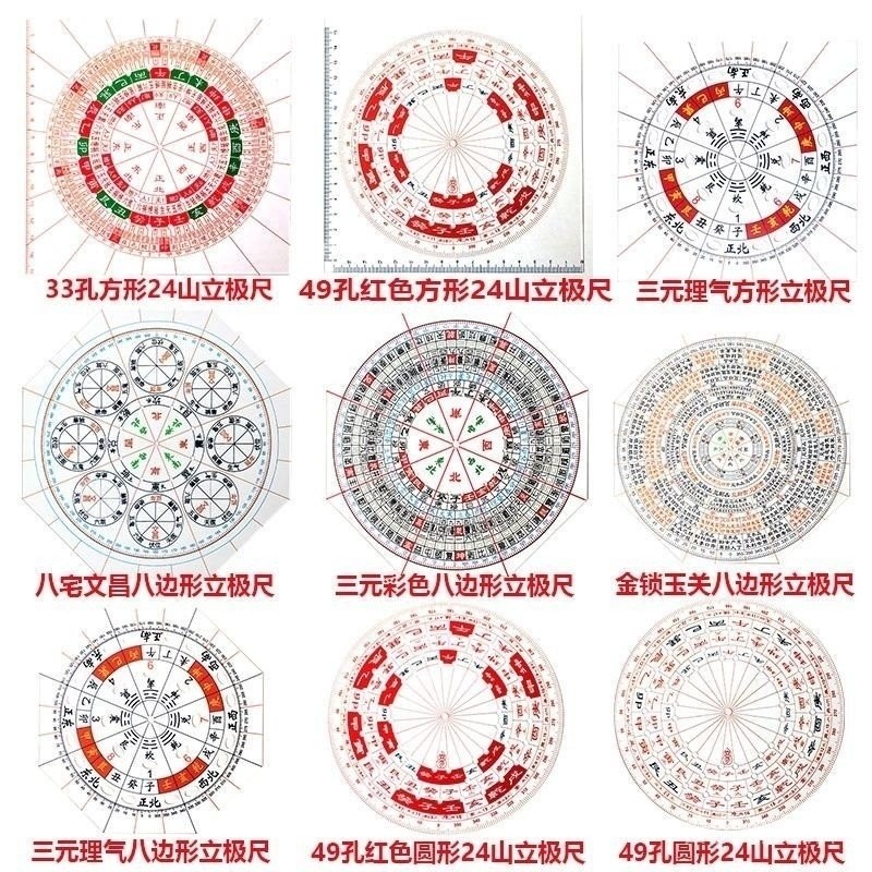 Bagua ruler Gossip Ruler Foot Vertical Pole Twenty-Four Mount Grade ...