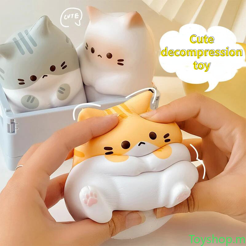 【Hot】Cartoon Cat Decompression Toy Coco Cat Pinch Music Slow Rebound ...