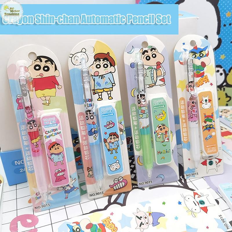 OMS Kawaii Crayon Shin-chan Mechanical Pencil Set Cute School Office ...