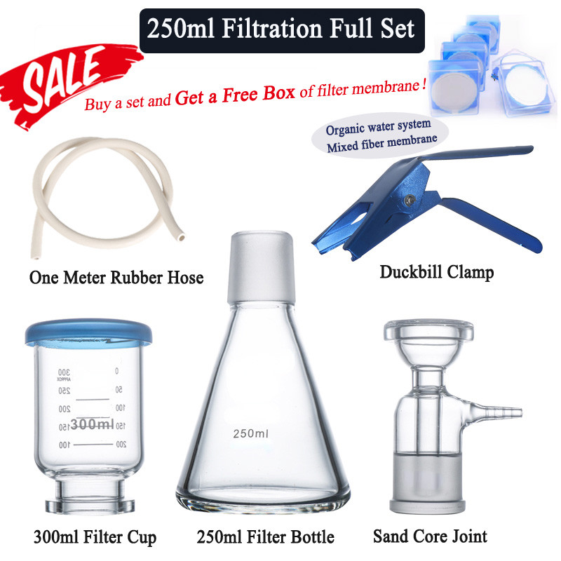 Lab Glass Sand Core Liquid Solvent Filter Unit Device Vacuum Filtration ...