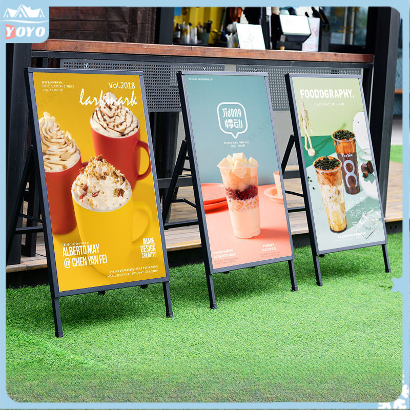 Milk tea store door poster rack outdoor recruitment billboard display ...