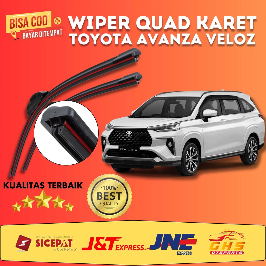 Quad Blade Wiper for Toyota Avanza Veloz 2021 - Now Frameless 4 Layers ...