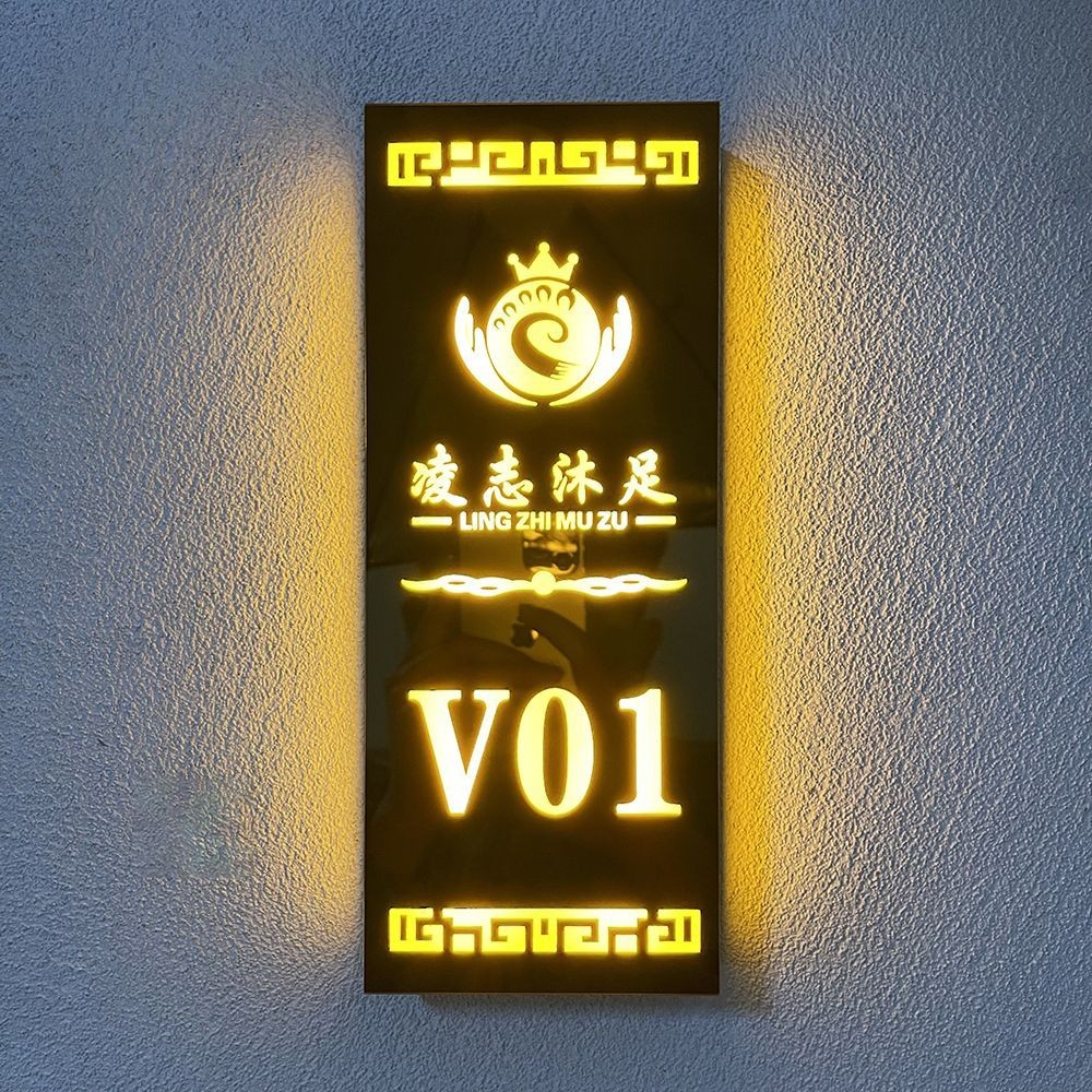 New Style LED Luminous Shop House Number Chess Room KTV Foot Bath Shop ...