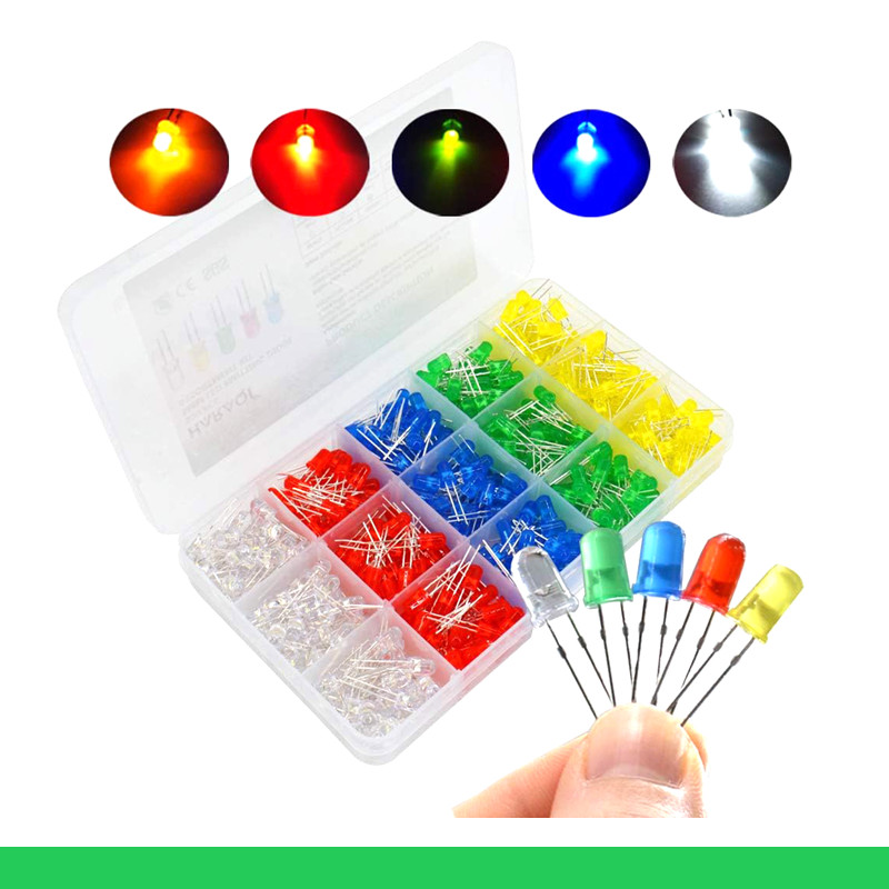 ENGLAB★ Mixed LED Combo Kit, 5 colors 500pcs LED, 3mm 5mm LED DIY ...