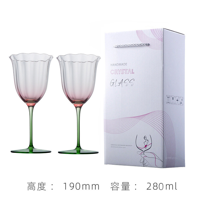 Kegunaan Rumah Cahaya Mewah Bunga Retro Piala Wain Merah Kaca Kristal ...