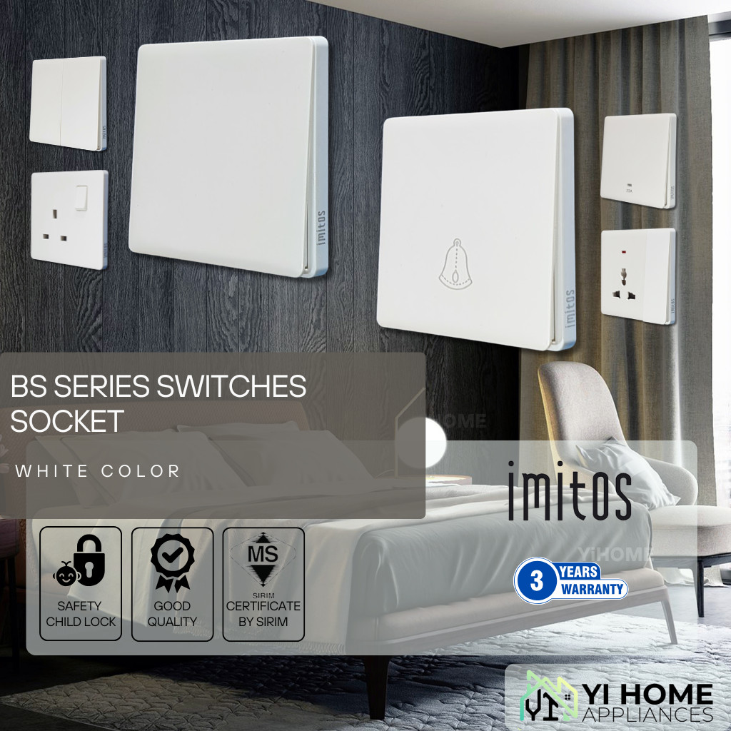 Imitos BS Series WHITE Switch Socket Modern Wall Switch Design Suis ...