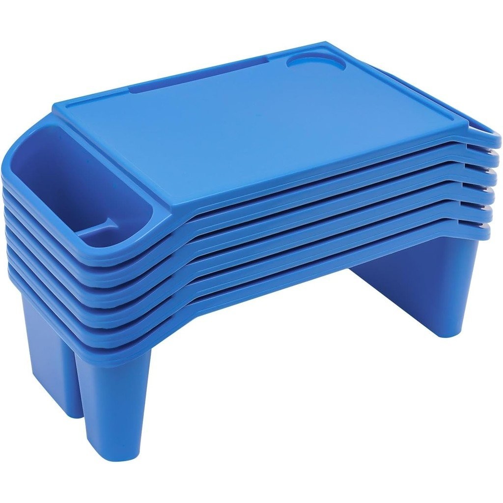 Kids Lap Desk Tray with Side Pockets, Plastic Breakfast Laptop Trays ...