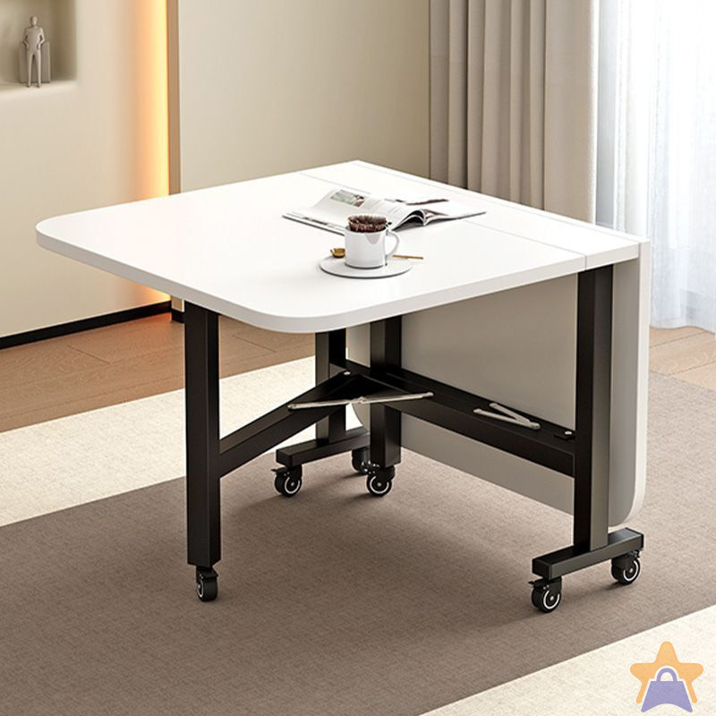 Folding dining table multifunctional folding table rectangular movable ...