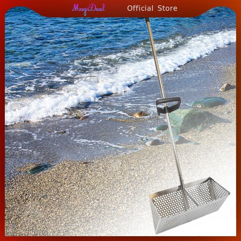MagiDeal Hand Rake Seafood Rake Sand Sieve Folding Wide Basket Rake ...