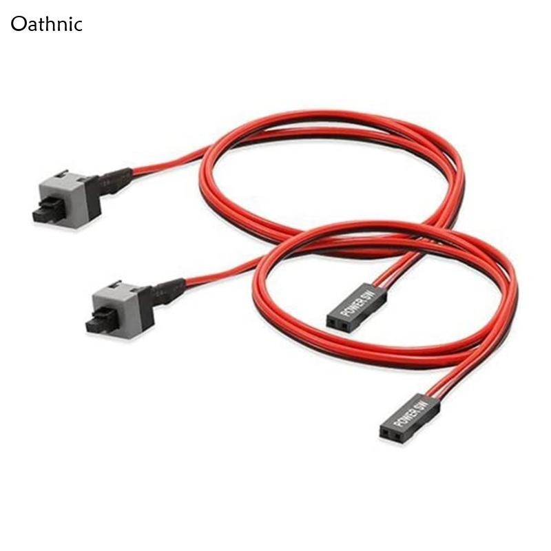 Oathnic 2 Pack 2 Pin SW PC Power Cable on Push Button Computer Switch ...