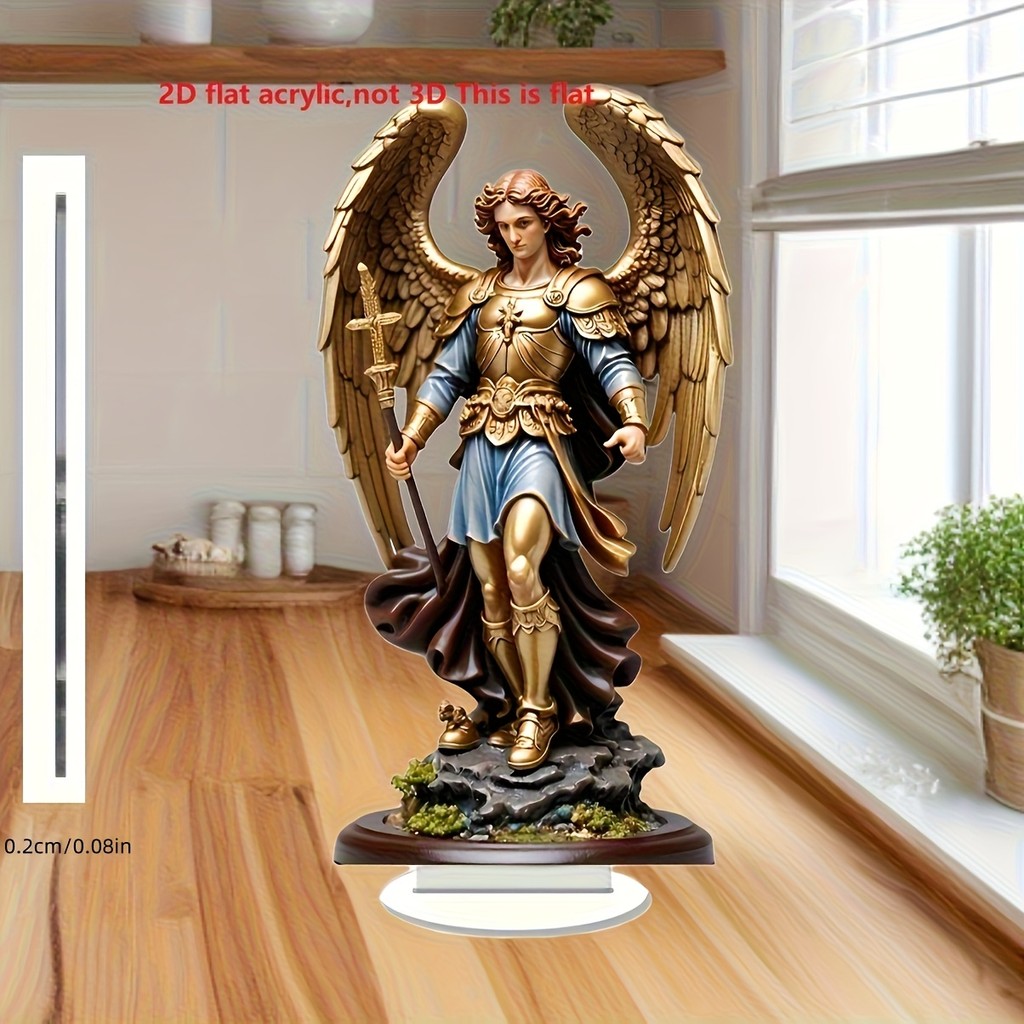2D Flat Acrylic Archangel Michael Statue, 1 Piece Pack-3.5 Inches x 8 ...