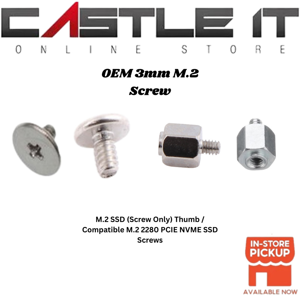OEM 3mm M.2 Screw for use in M.2 SSD (Screw Only) Thumb / Compatible M ...