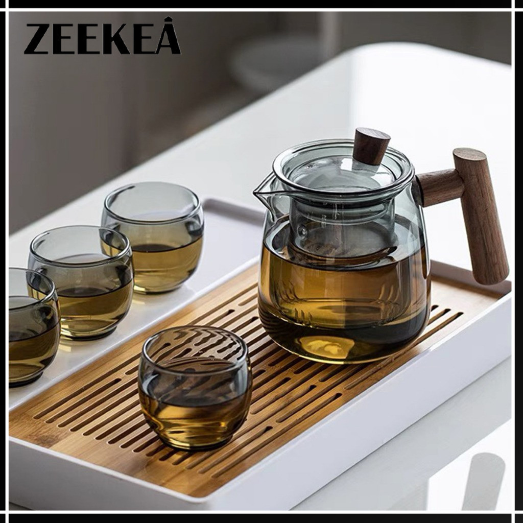 Zeeeka -20 to120℃ Borosilicate Glass Teapot Set Teabloom Stovetop ...