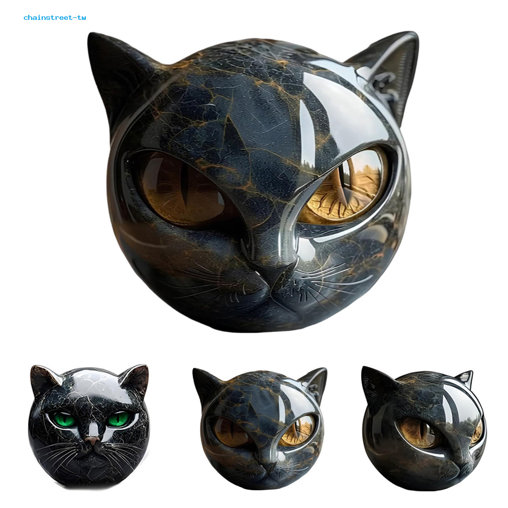 Unique Black Cat Figurine Amber Eyes Cat Figurine Hand-carved Marble ...