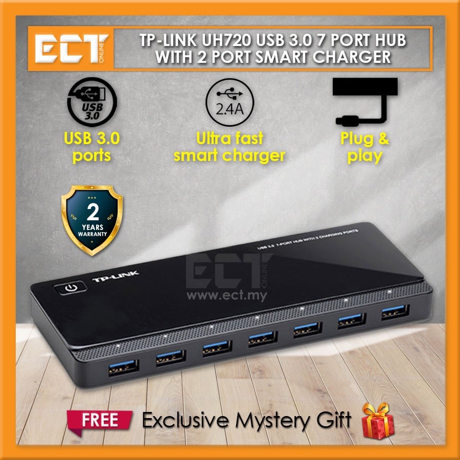 TP-Link UH720 USB 3.0 7 Ports Data Hub with 2 Ports Smart Charger ...