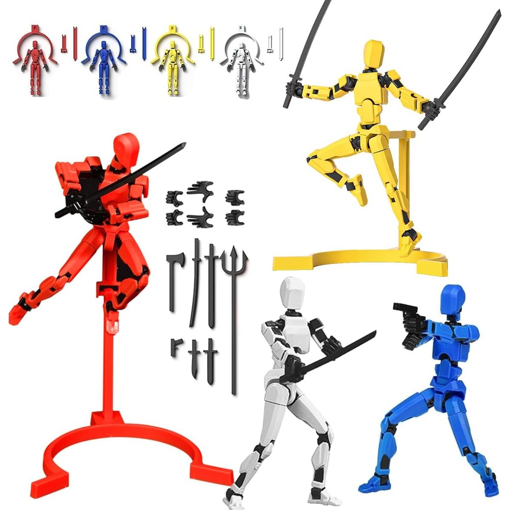 Cartlant 4-Piece Set T13 Action Figure with Bracket, T13 Action Figure ...