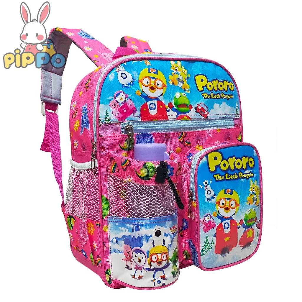Pororo PAUD TK School Backpack Koran Reading Bag free SiPippo bottle ...