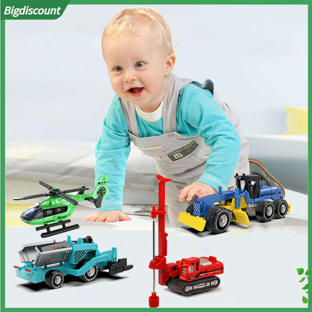 {BIG} 4Pcs/Set Engineering Trunk Toys Simulation Cranes Forklift Cargo ...