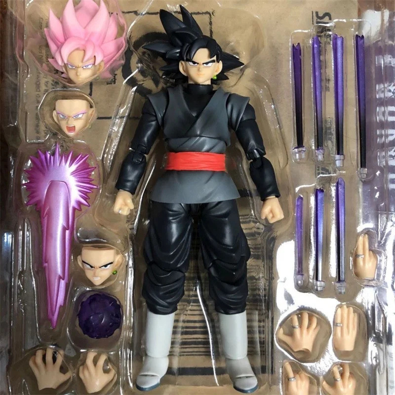 14cm Anime Dragon Ball SHF Black Goku Action Figure Joint Movable ...