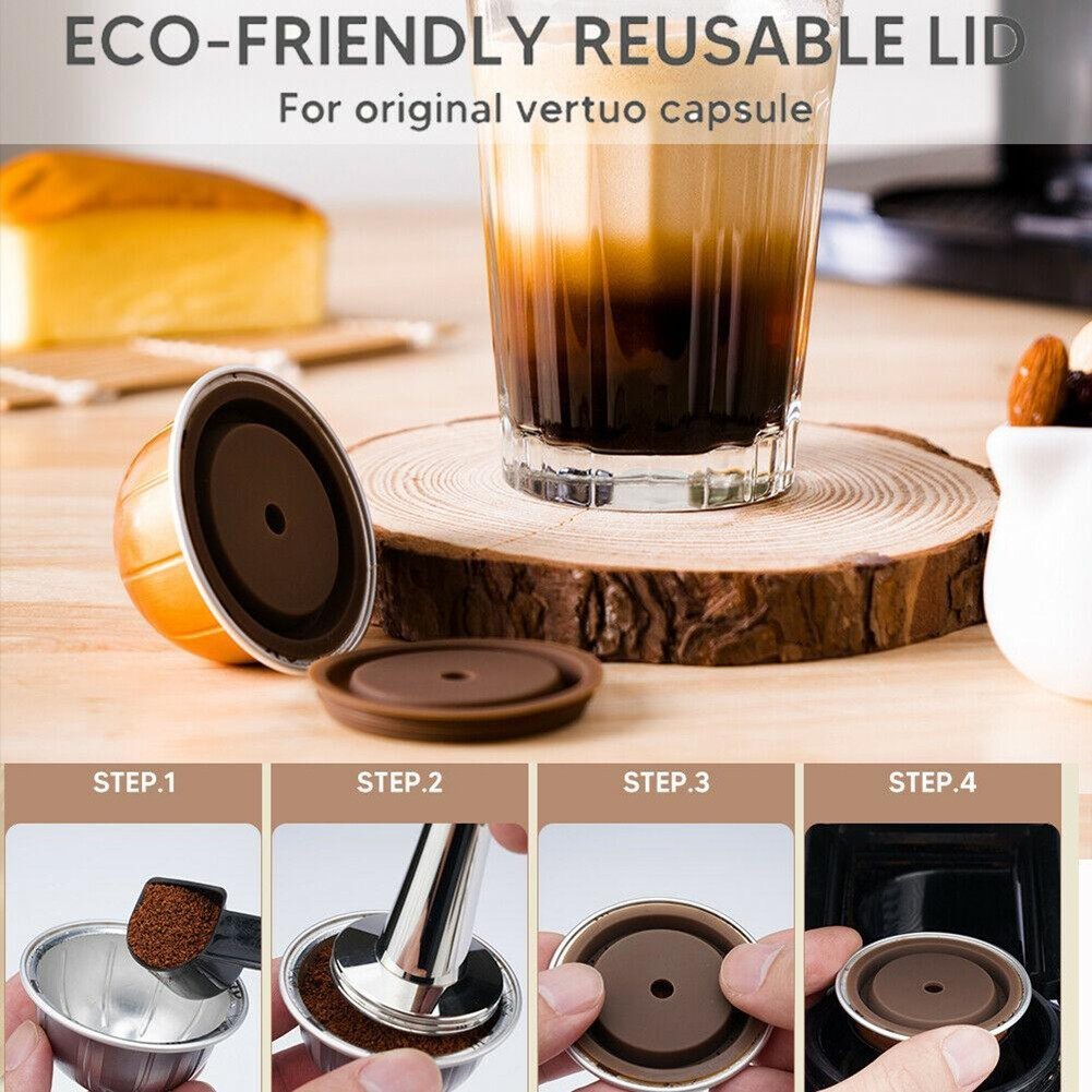 【Fast delivery】Reusable Vertuo Silicone Cap Lid To Refilled-Capsules ...