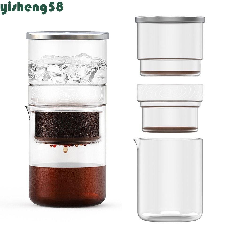 YISHENG Cold Brew Coffee Maker, QuickBrew Smooth Borosilicate Glass ...