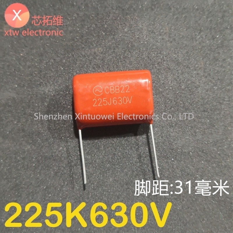 10Pcs/lot CBB Thin Film Capacitor 225K630V 225J 630V 2.2UF Inverter ...