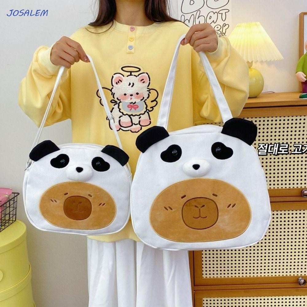 JOSALEM Capybara Plush Backpack, Large Capacity Animal Panda Capibara ...