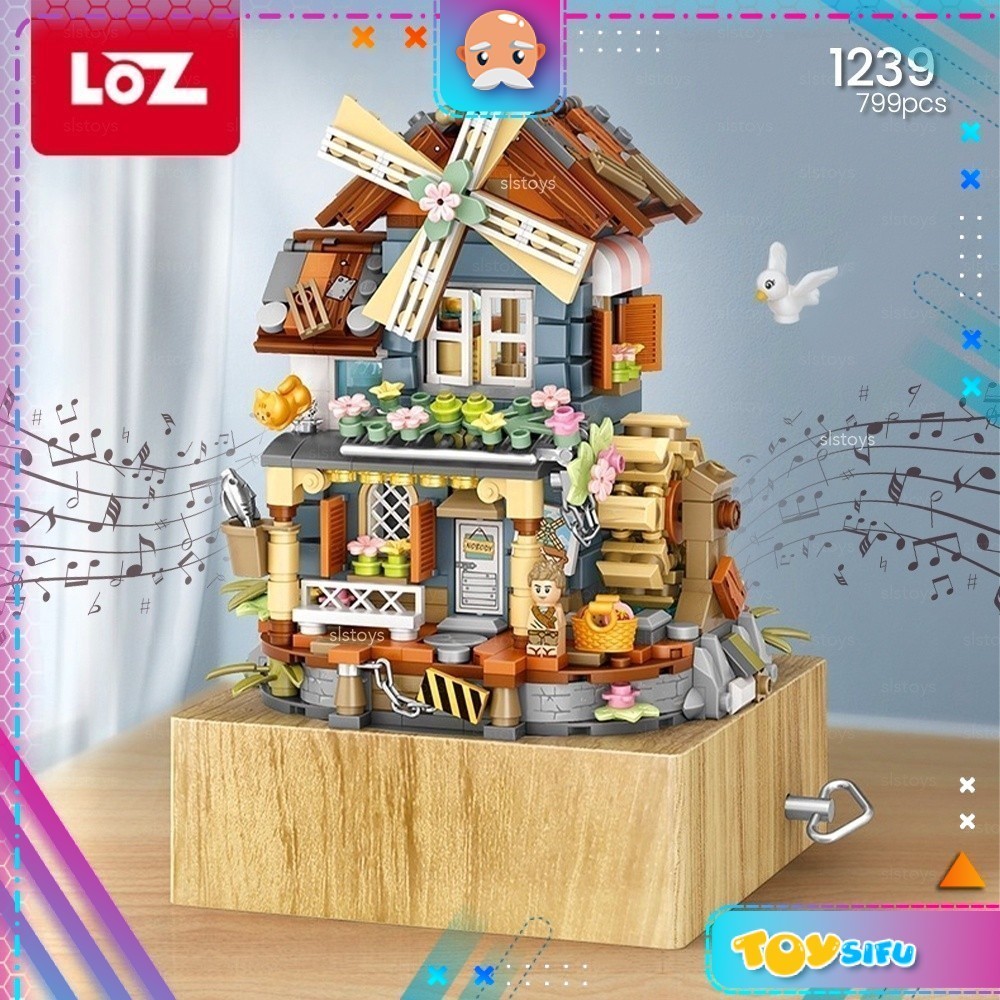 LOZ IDEAS Mini Block 1239 Windmill House Music Box Building Brick Boy Girl 风车音乐盒 | Shopee Malaysia