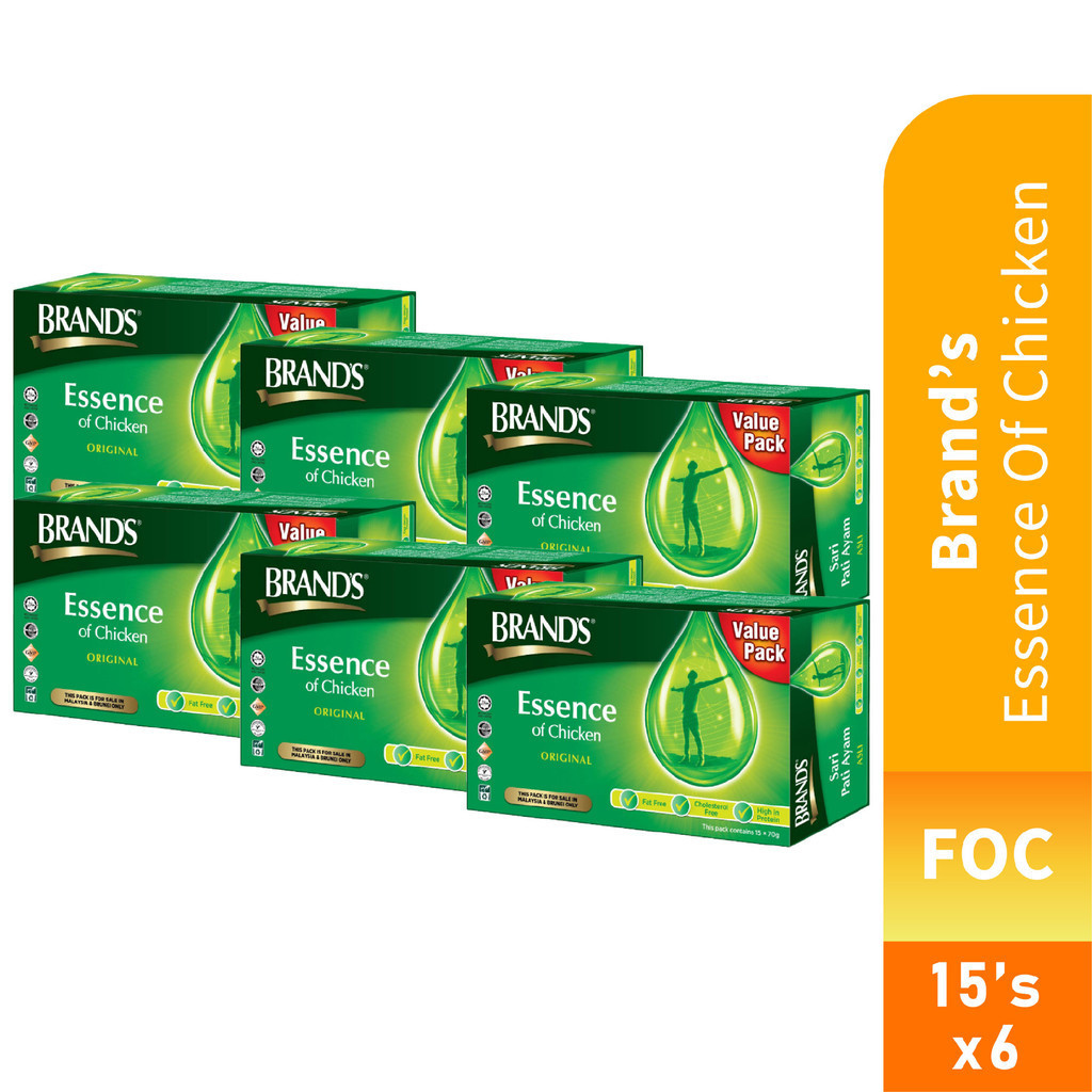 BRANDS Essence of Chicken 70g X 15's X 6 with High Protein Chicken ...