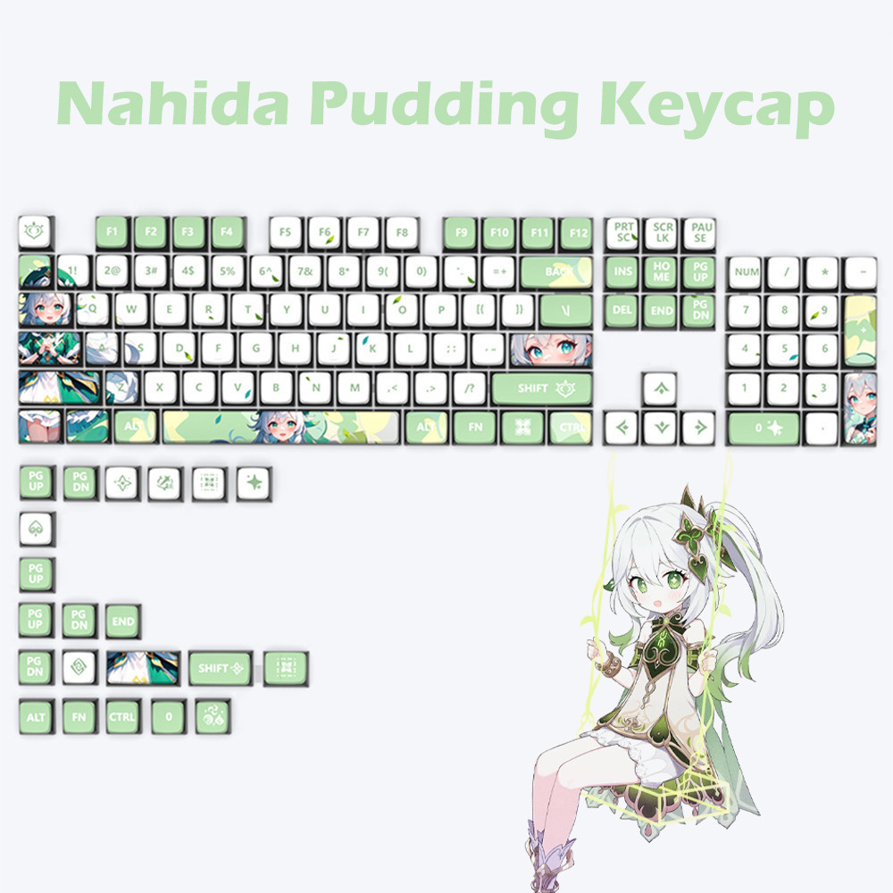 Nahida Pudding Keycap Four-sided Light Transmission SAX Profile PBT Dye ...