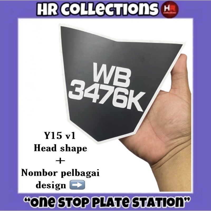 Nombor Plate Yamaha Y15zr Front Head Sticker With Number Plat (Stiker ...