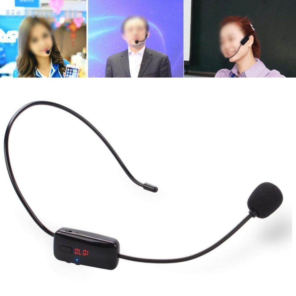 Black color wireless headset with high definition digital tube display ...