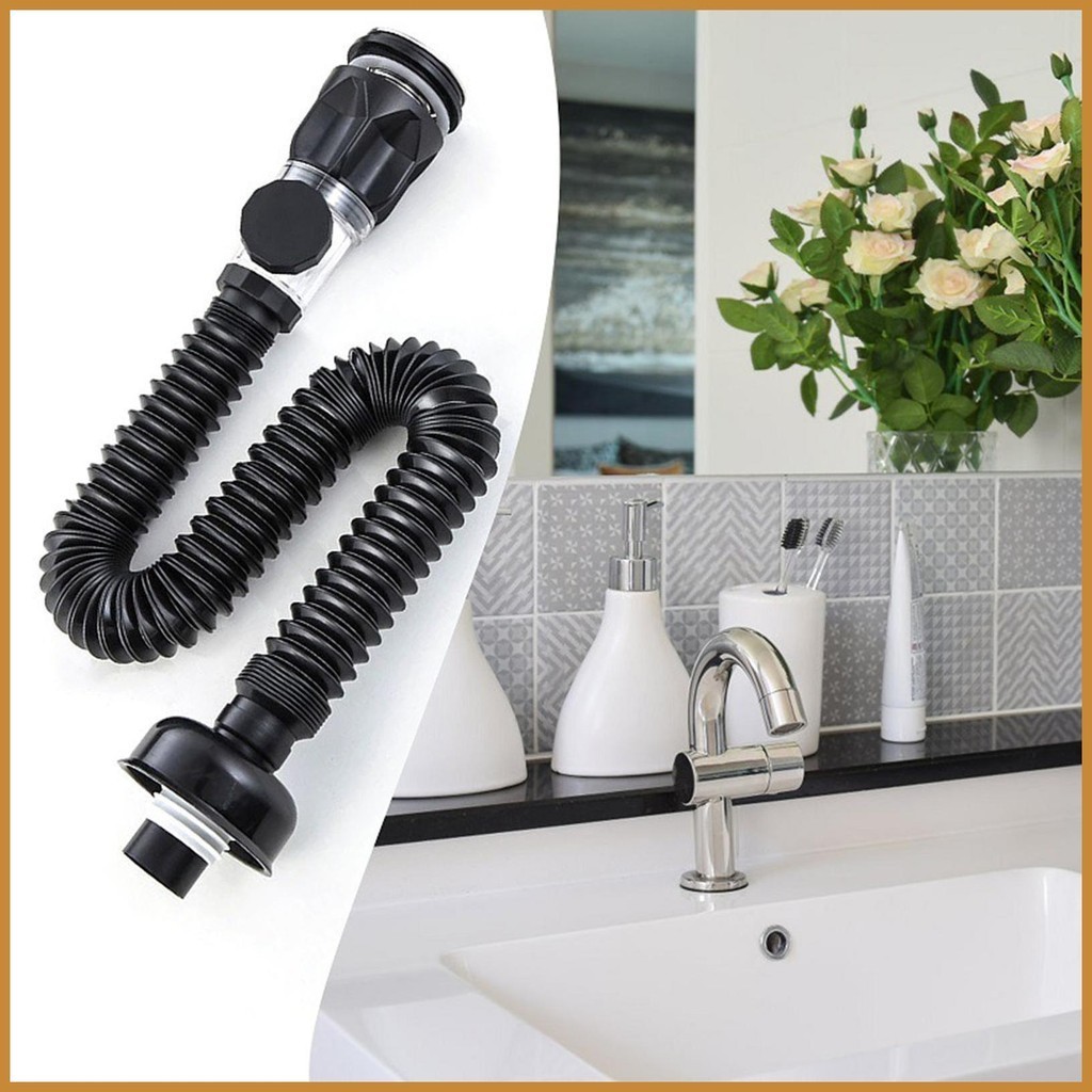 Kitchen Sink Drain Pipe P-Trap Hose Sink Pipe Flexible Sink Extension ...