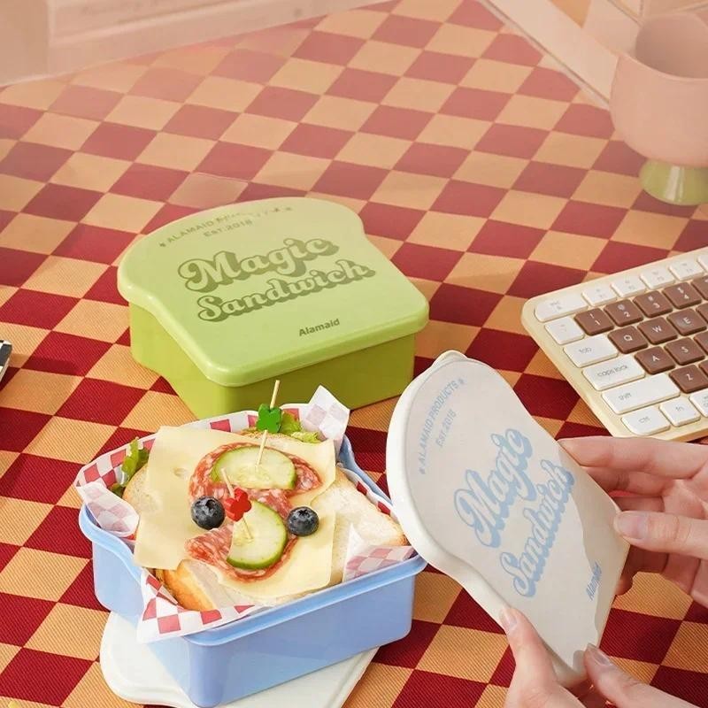 500mL Plastic Portable Bento Lunch Box with Built-in Cold Insulation ...