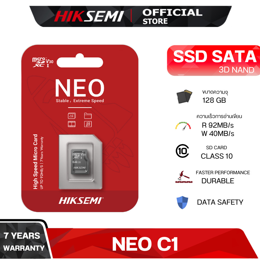 HIKSEMI NEO C1 128GB HIGH SPEED MICRO CARD CLASS 10 WARRANTY 7 YEARS | Shopee Malaysia