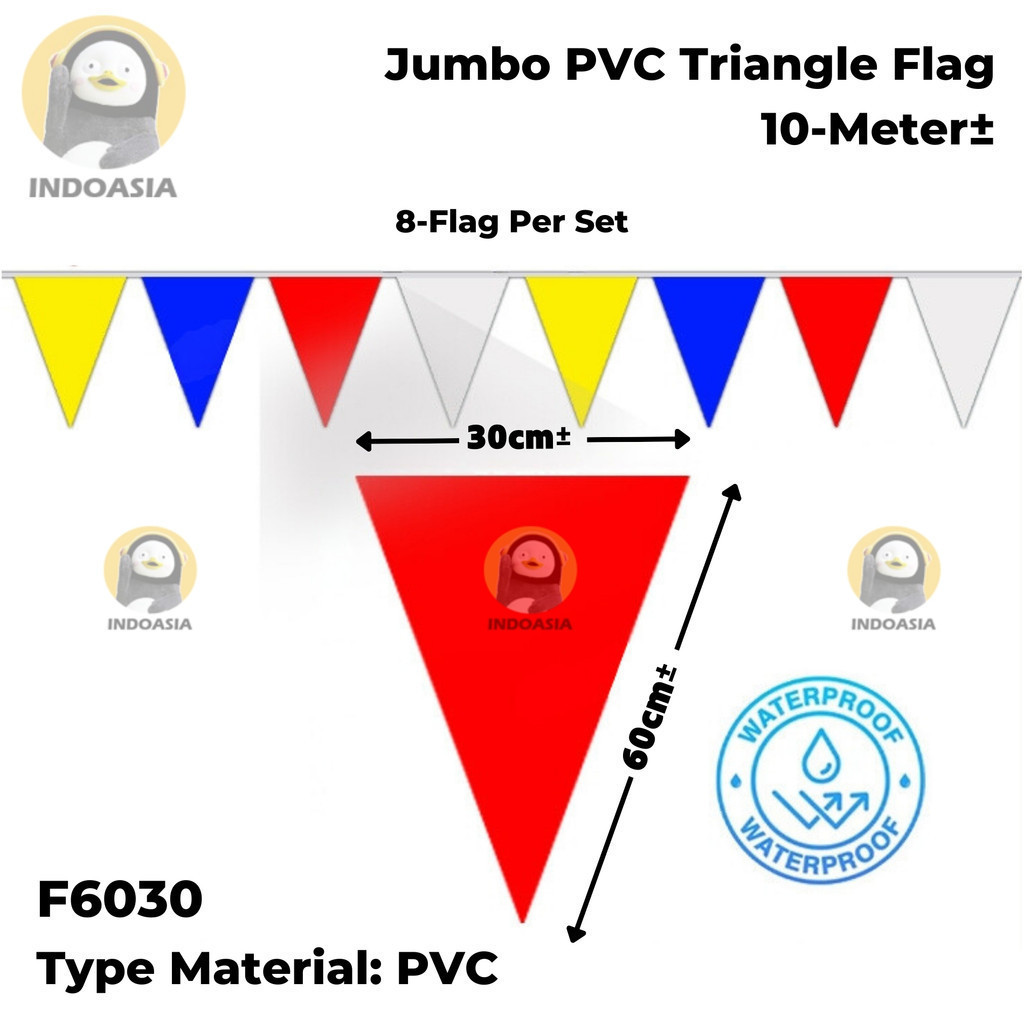 Triangle Flag Jumbo 10-Meter Bendera Segi Tiga Flag Line Flagline ...