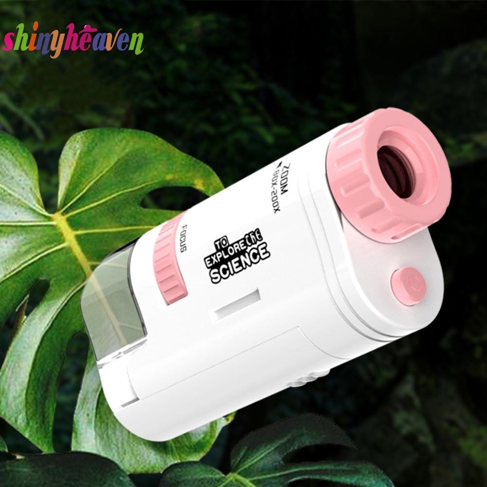 80-200X Kid Present Microscope 12PCS Specimen Slides Outdoor Children ...