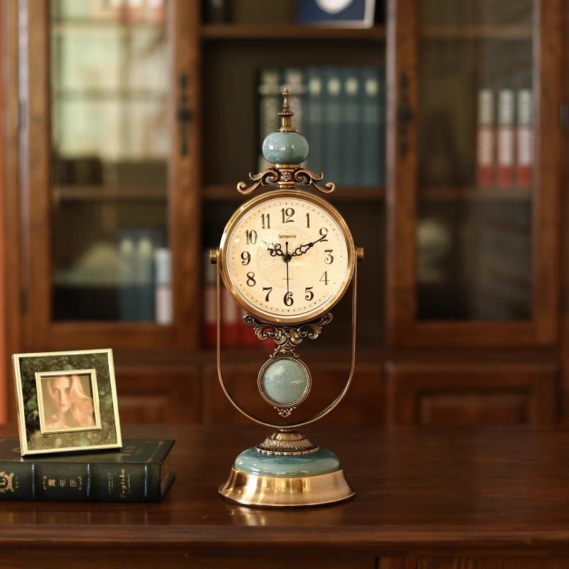 Vintage Desk Clock,Antique Mantel Clock Silent Decorative Clock with ...